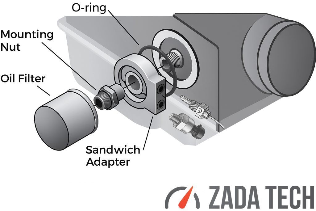 Zada Tech universal oil filter sandwich plate adapter kit for oil ...